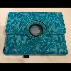 Accessories | Blue Floral Embossed Faux Leather Ipad Case | Poshmark